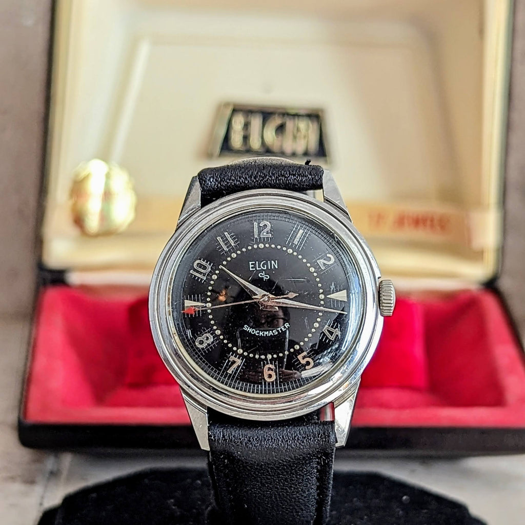 ELGIN Dolphin Watch Durapower Shockmaster Wristwatch Ref. 5918 Black D ...