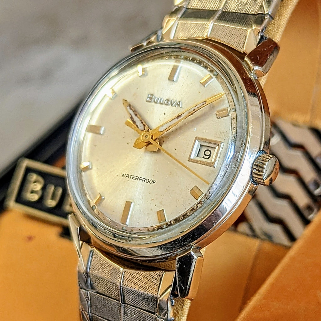 BULOVA 1968 President “B” Watch Date Indicator 10K GF Wristwatch - In ...