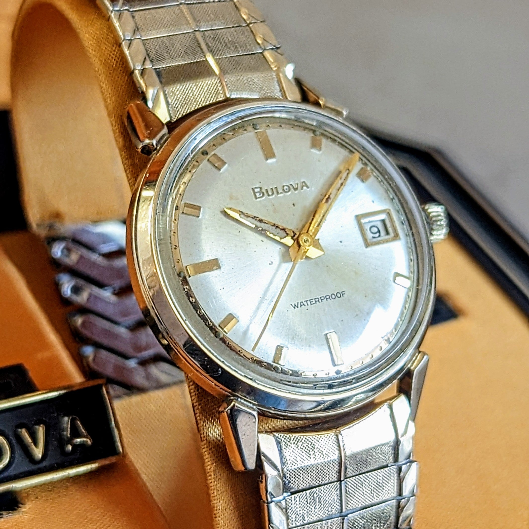 BULOVA 1968 President “B” Watch Date Indicator 10K GF Wristwatch - In ...