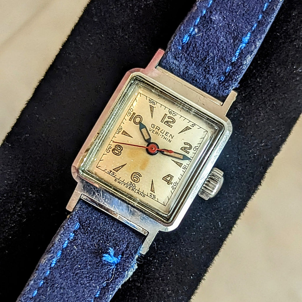 GRUEN Veri-Thin Ladies Watch 19mm Manual Wind Swiss Made Vintage Wrist ...
