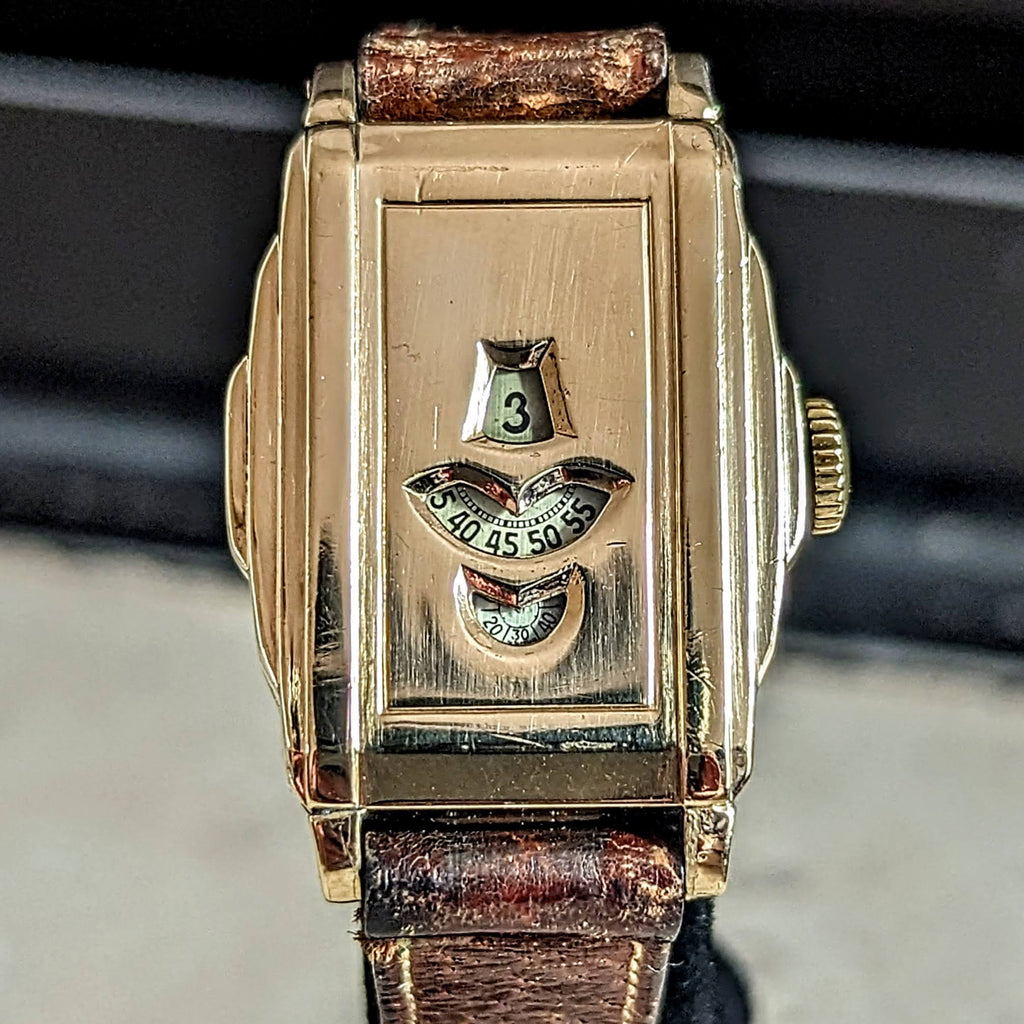 OLLENDORFF Jump Hour Wristwatch Vintage Digital Watch Swiss Made 7 Jew ...