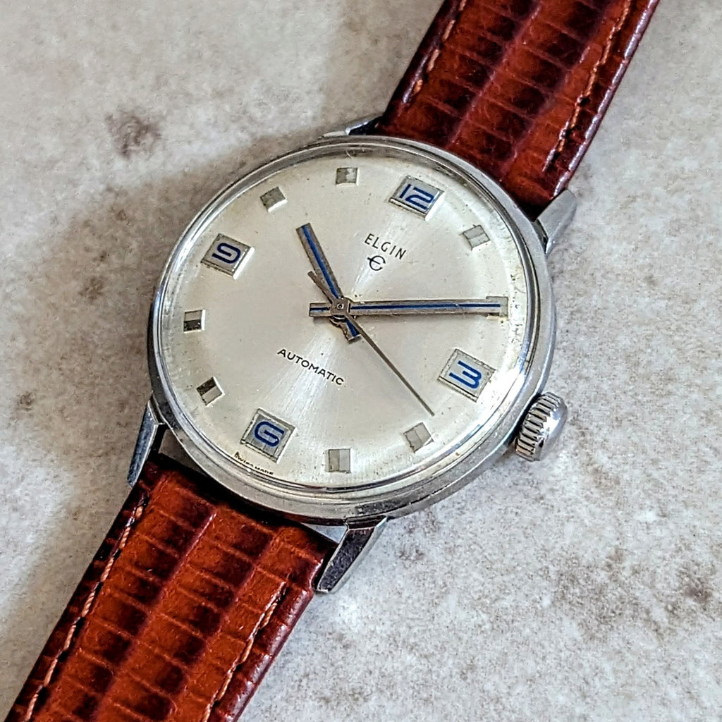 ELGIN Automatic Watch ALL Stainless-Steel 17 Jewels Swiss Caliber 996 ...