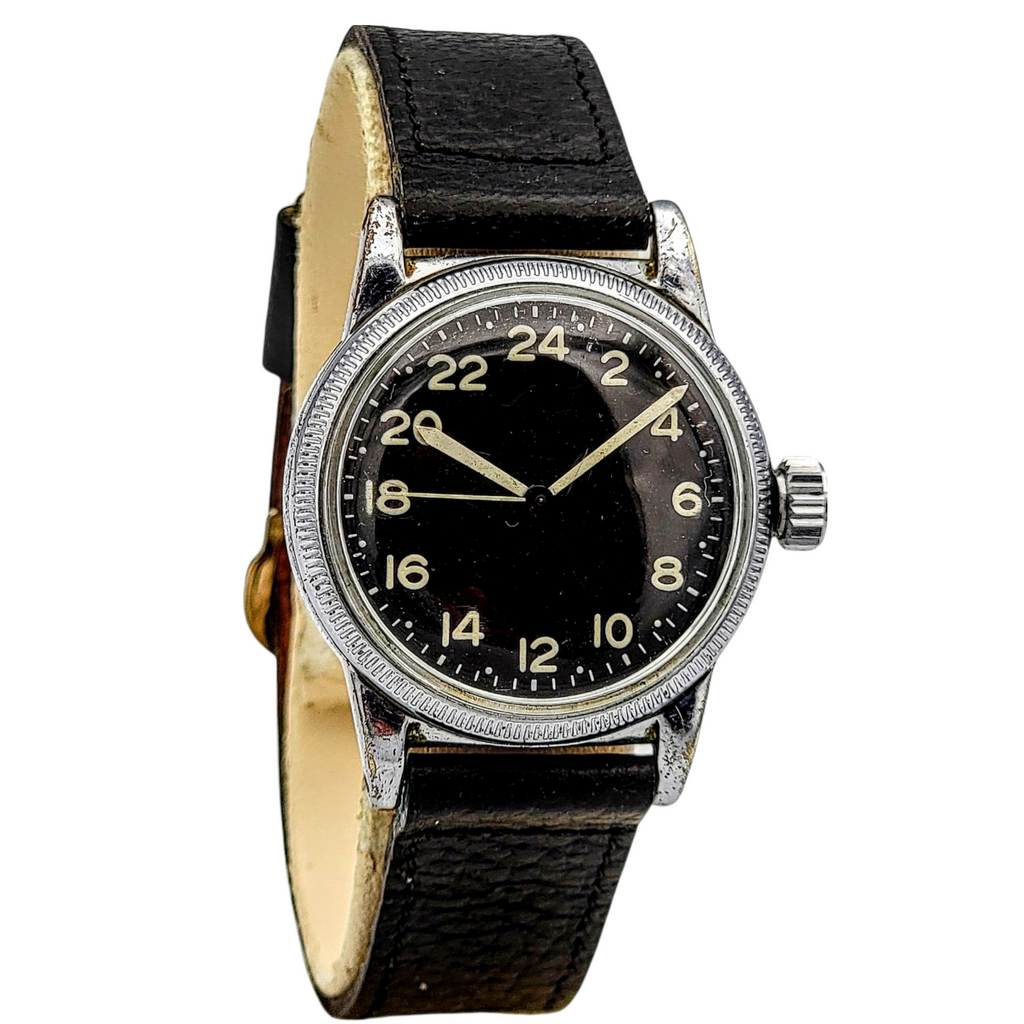 24 HOUR ELGIN Type A-11 Navigation Watch WWII U.S. Army Hacking 18 Jew ...