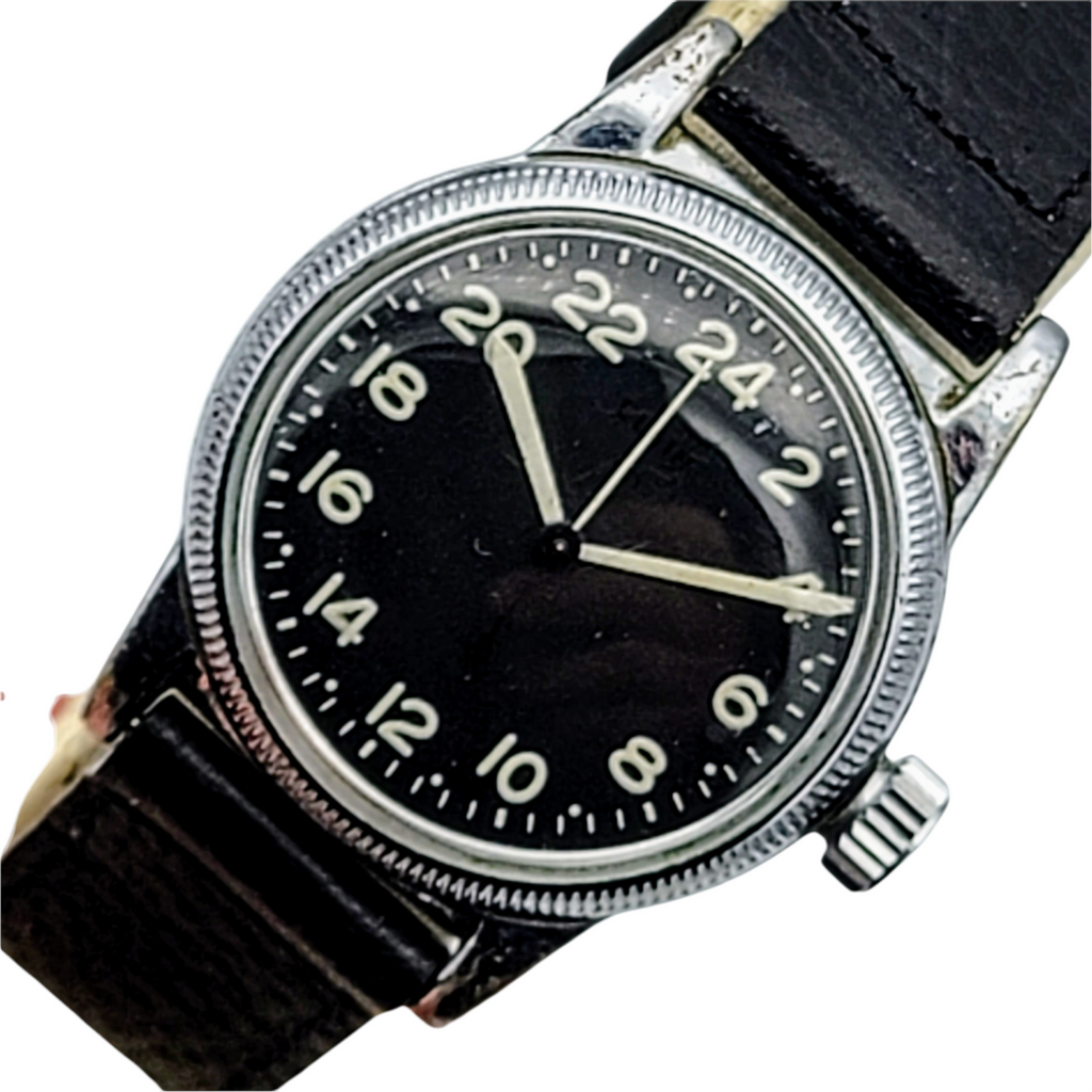24 HOUR ELGIN Type A-11 Navigation Watch WWII U.S. Army Hacking 18 Jew ...