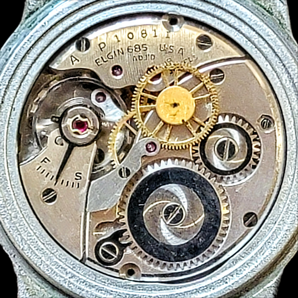 24 HOUR ELGIN Type A-11 Navigation Watch WWII U.S. Army Hacking 18 Jew ...