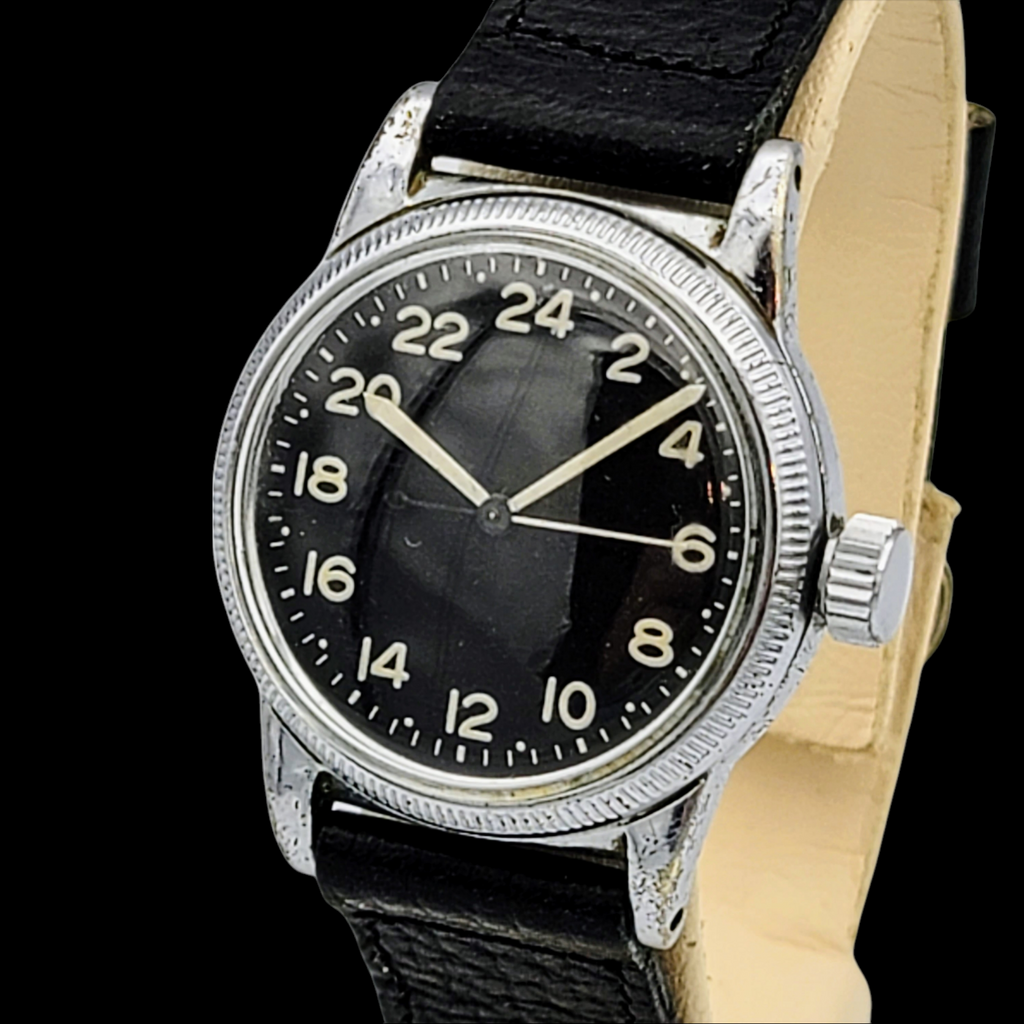 24 HOUR ELGIN Type A-11 Navigation Watch WWII U.S. Army Hacking 18 Jew ...