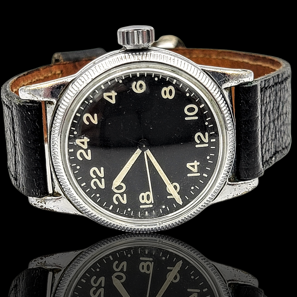 24 HOUR ELGIN Type A-11 Navigation Watch WWII U.S. Army Hacking 18 Jew ...
