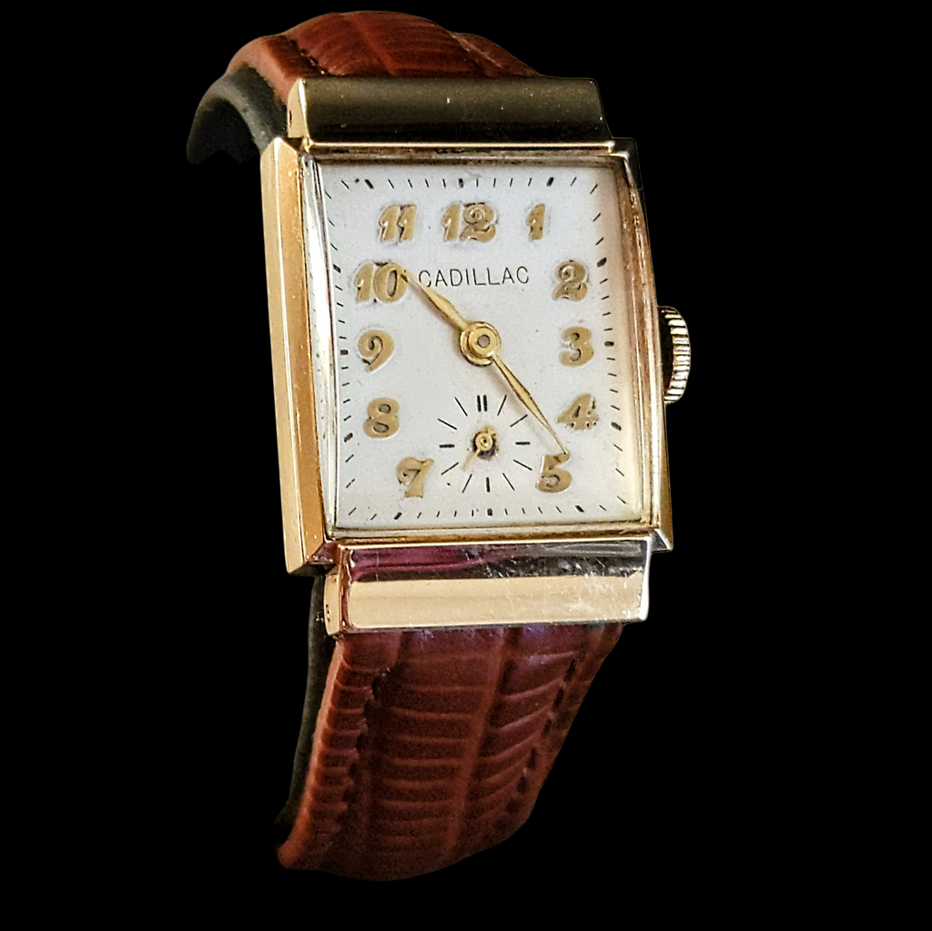 Cadillac 14K Solid Gold Watch 17 Jewels Alb Grossenbacher Movement ...