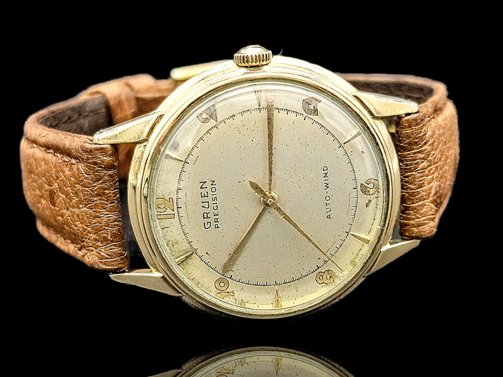 GRUEN Precision Auto-Wind Watch 17 Jewels Bumper Automatic Wristwatch ...