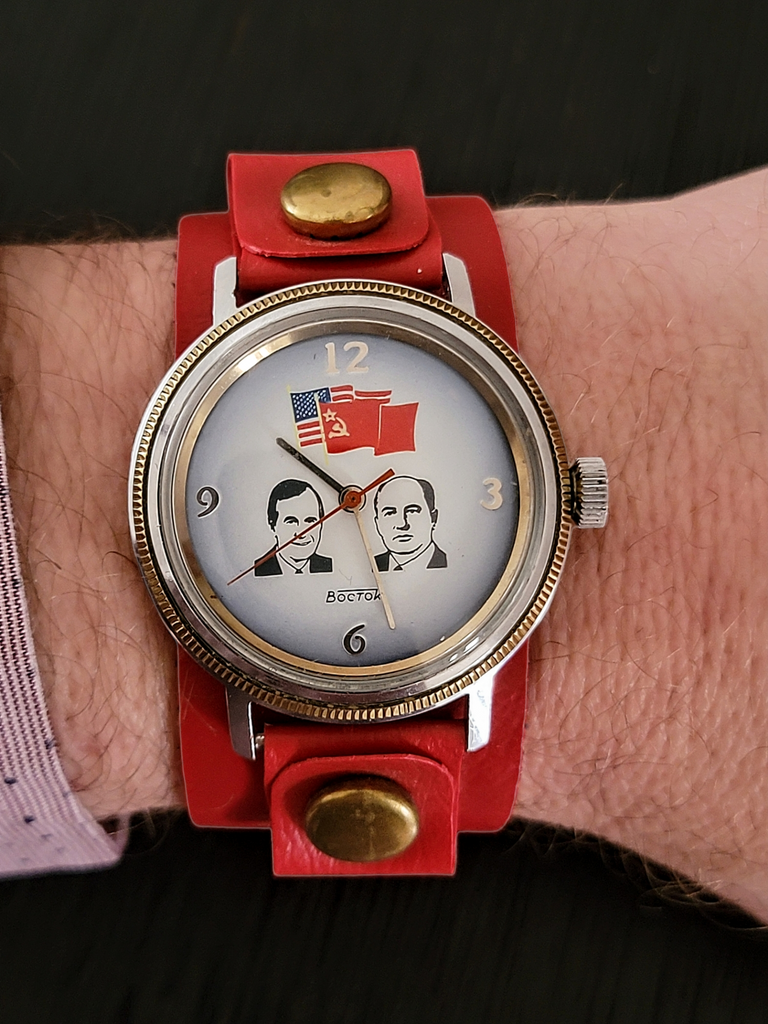 BOCTOK USSR Watch Bush & Gorbachev Wristwatch - The Helsinki Summit 19 ...