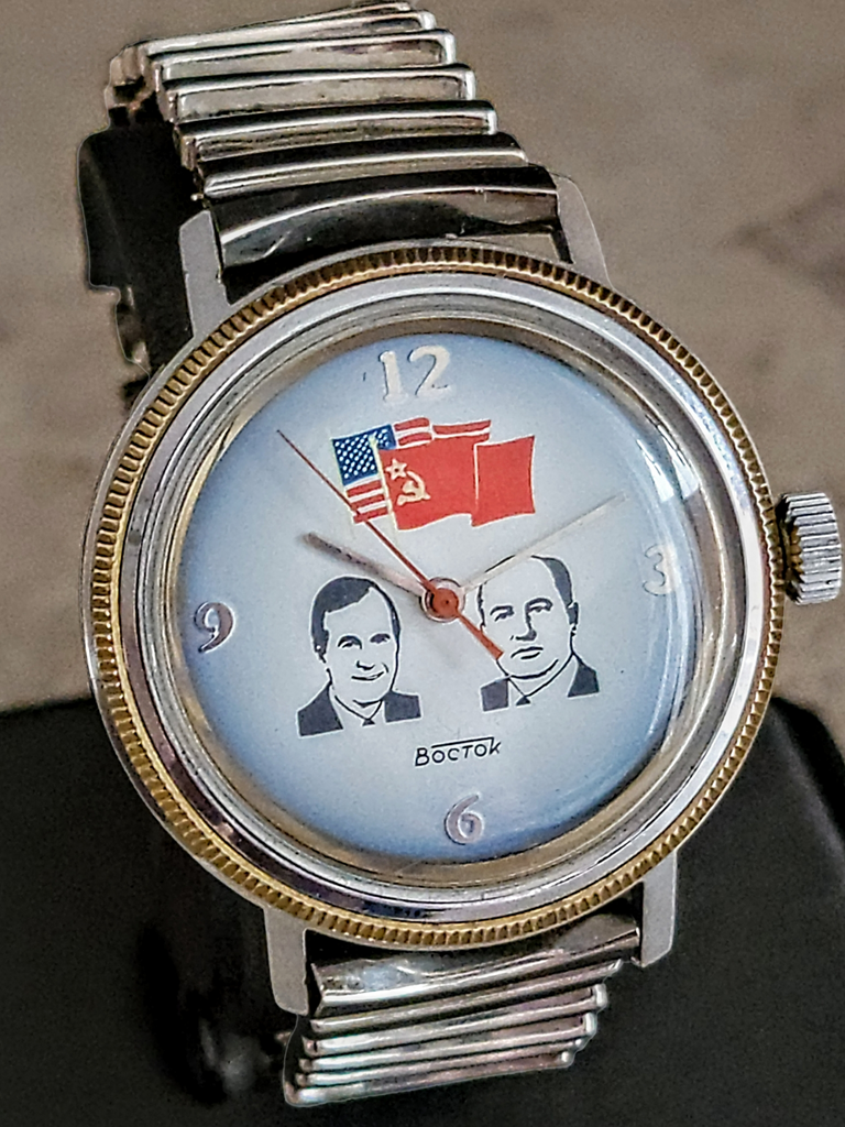 BOCTOK USSR Watch Bush & Gorbachev Wristwatch - The Helsinki Summit 19 ...