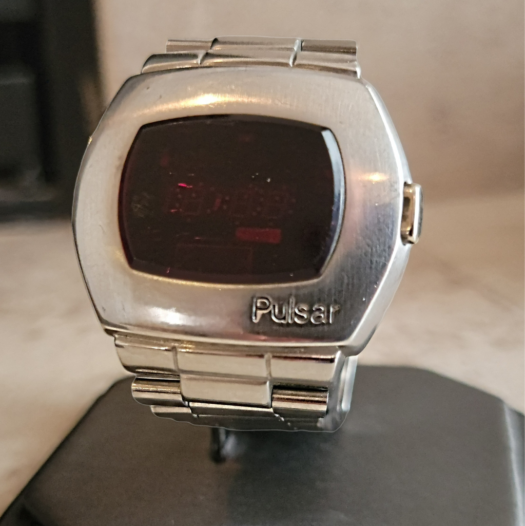 1973 PULSAR P2 Astronaut Wristwatch LED Digital Watch - All S. Steel ...