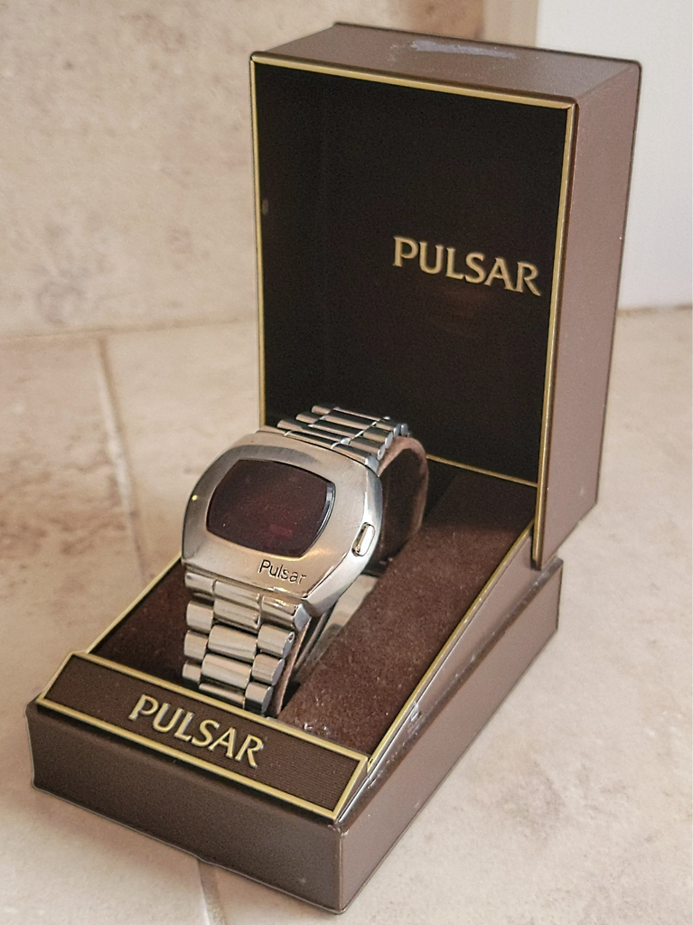 1973 PULSAR P2 Astronaut Wristwatch LED Digital Watch - All S. Steel ...