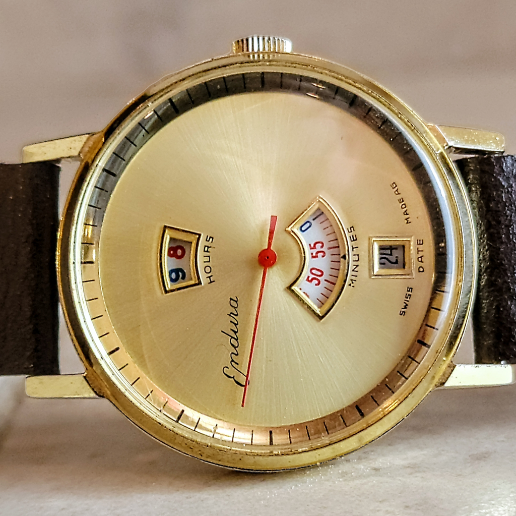 1960's ENDURA Direct Read Watch Digital & Mechanical Watch Cal. EB 880 ...
