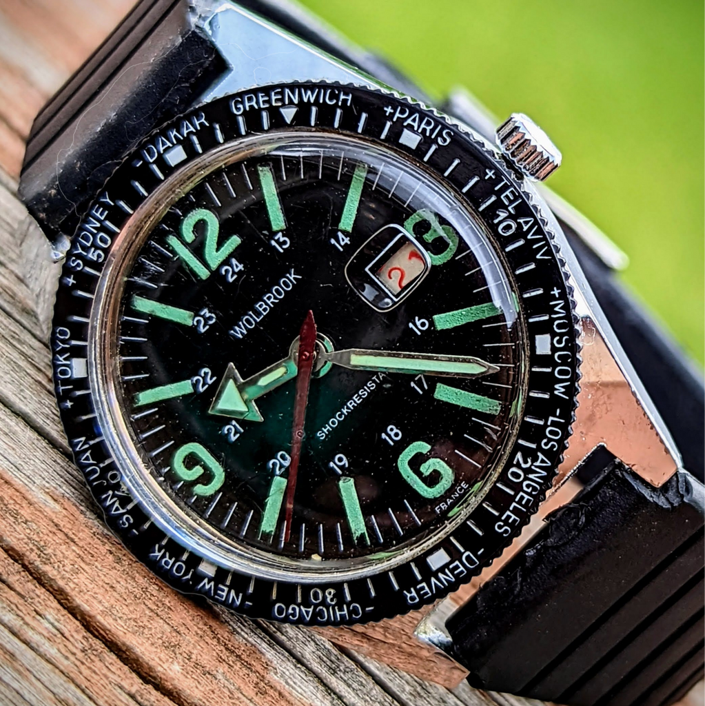 1960's WOLBROOK The Skindriver Worldtimer Watch France Made – SECOND ...