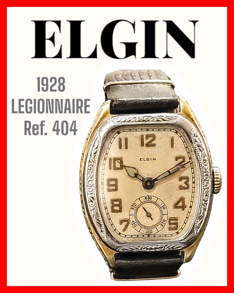 1928 ELGIN Legionnaire Series Art Deco Wristwatch Grade 485 Size 4/0s ...